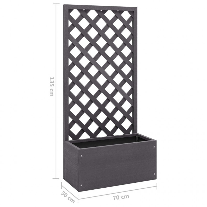 Spalier Xylas mit Blumenkasten 70x30x135 cm WPC