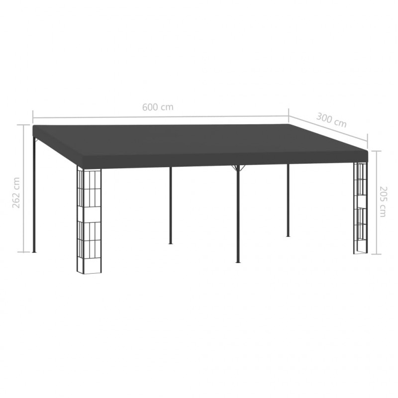 vidaXL Wand-Pavillon 3x6 m Anthrazit Stoff